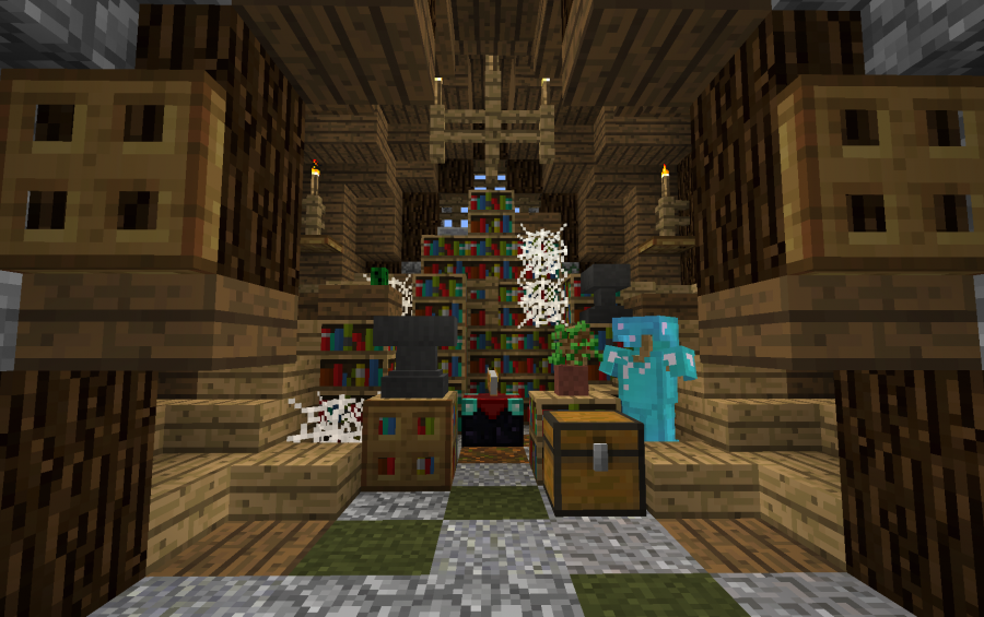 Enchanting room + fish shop | Minecraft Miscellaneous Build #13395
