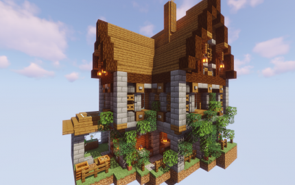 Medieval Spruce Wood House 2, creation #14504