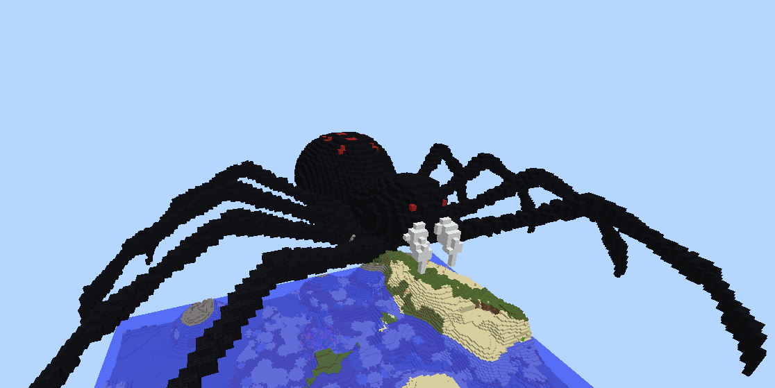 Massive 3D Black Spider | Minecraft Miscellaneous Build #16082