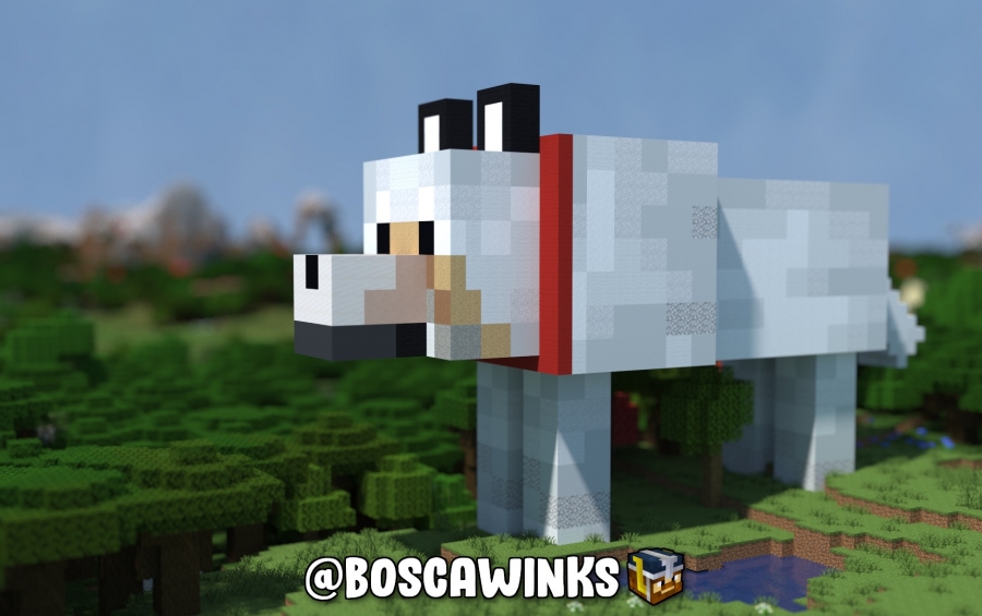 Wolf Mob Statues | Minecraft Pixel Art #16689