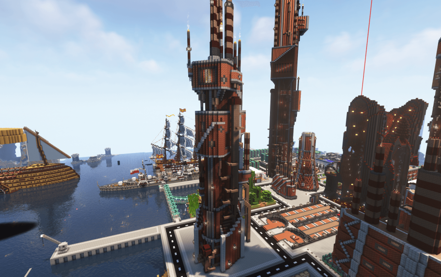Steampunk skyscraper Model 3 | Minecraft Tower #19329
