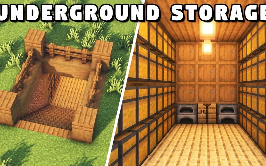Minecraft Underground Storage Room | Minecraft Garden Build #19965