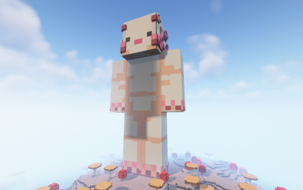 Minecraft Axolotl Skin Statue Free 120 H | Minecraft Miscellaneous ...