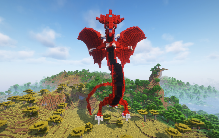 Minecraft Red Dragon Statue Free | Minecraft Miscellaneous Build #22045