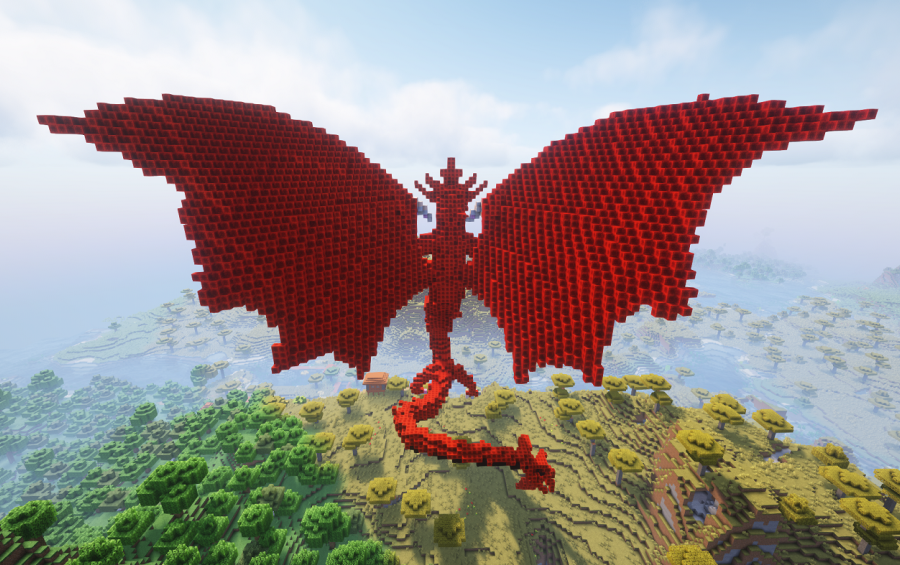 Minecraft Red Dragon Statue Free | Minecraft Miscellaneous Build #22045