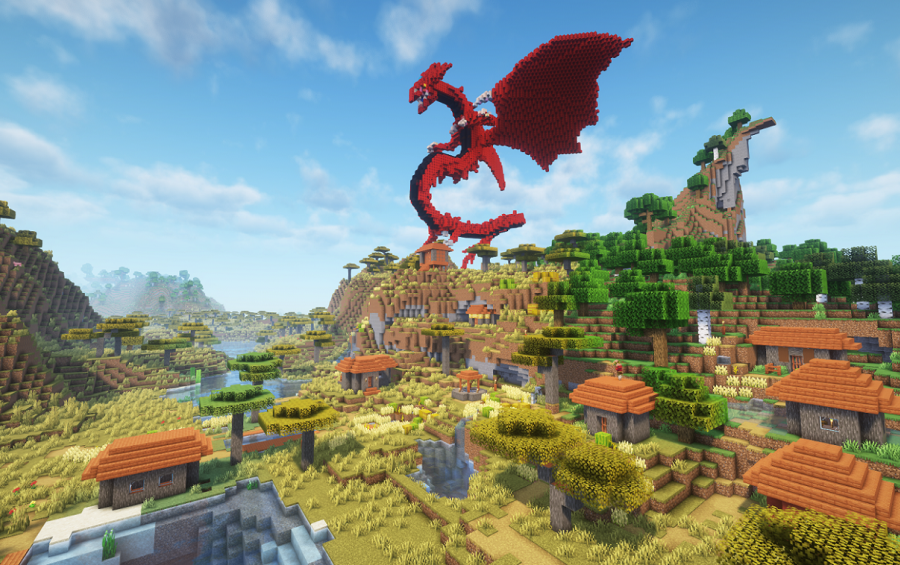 Minecraft Red Dragon Statue Free | Minecraft Miscellaneous Build #22045