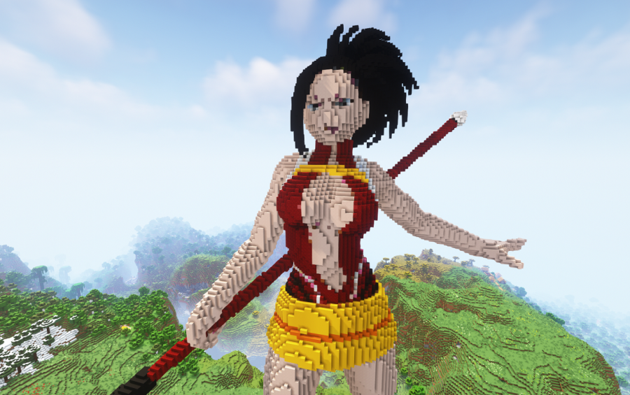 Minecraft Momo Yaoyorozu Statue | Minecraft Miscellaneous Build #22436