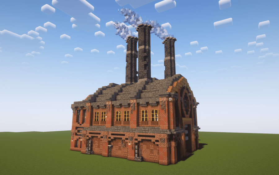 Classic Industrial Factory Building, creation #22828