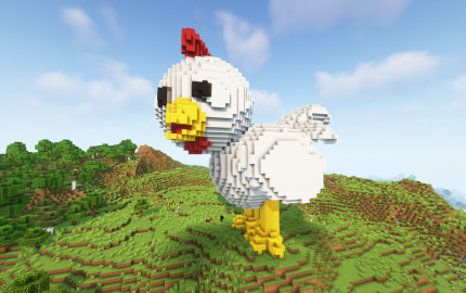 Minecraft Chicken Statue Free, creation #23087