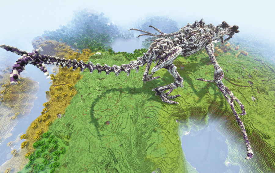 Minecraft Ender Dragon Skeleton Statue Free | Minecraft Miscellaneous ...