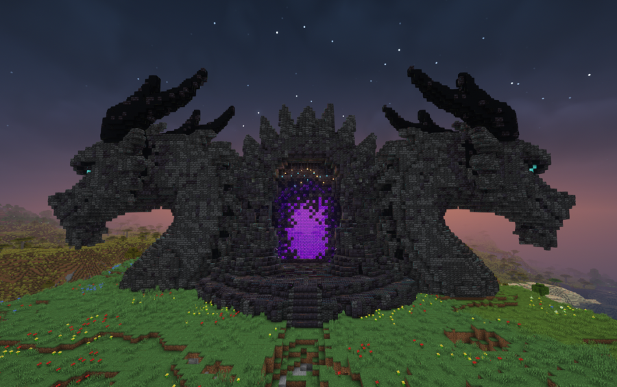 Minecraft Nether Dragon Portal Statue | Minecraft Miscellaneous Build ...
