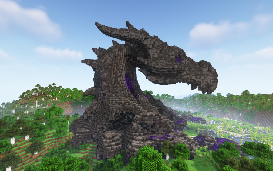 Minecraft Dragon Head Nether Portal V02 Statue | Minecraft ...