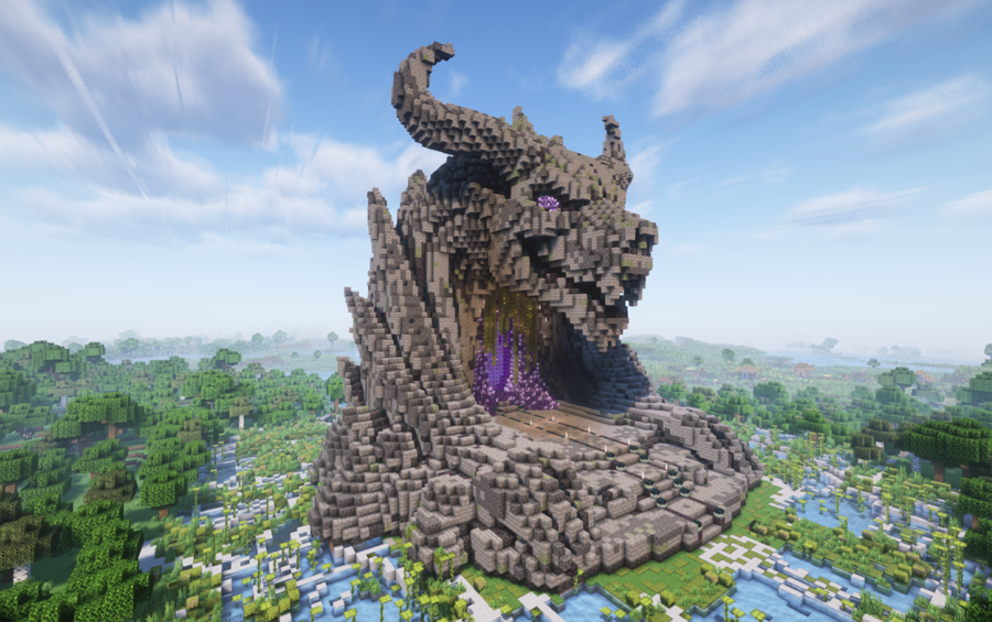 Minecraft Dragon Head Nether Portal V06 Statue | Minecraft ...