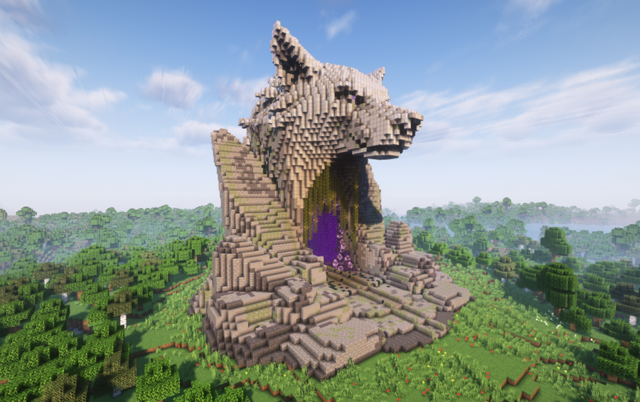 Minecraft Wolf Head Nether Portal Statue | Minecraft Miscellaneous ...