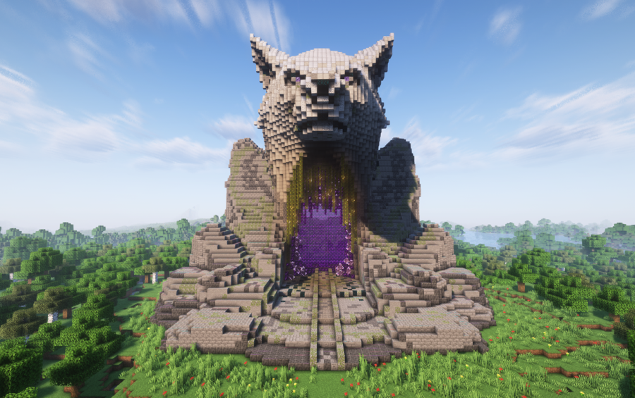 Minecraft Wolf Head Nether Portal Statue | Minecraft Miscellaneous ...
