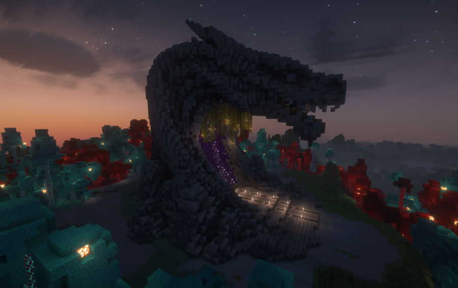 Minecraft Dragon |Viper| Head Nether Portal V07 Statue | Minecraft ...