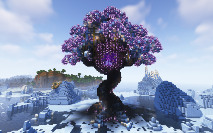 Minecraft Frozen Tree Nether Portal V02 Statue Free, creation #24007