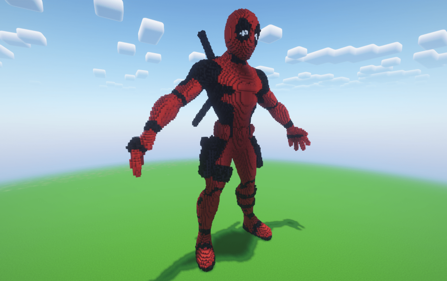 Minecraft Deadpool Statue Creation 24098