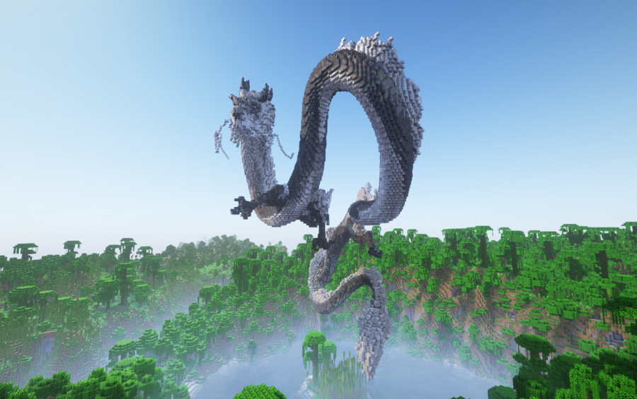 Minecraft Chinese Dragon Statue V03, creation #24164