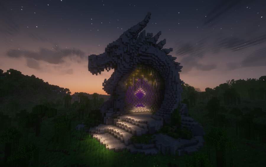 Minecraft Dragon Head Nether Portal Statue V15 | Minecraft ...