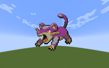 Rattata pokemon pixel art | Minecraft Pixel Art #24413