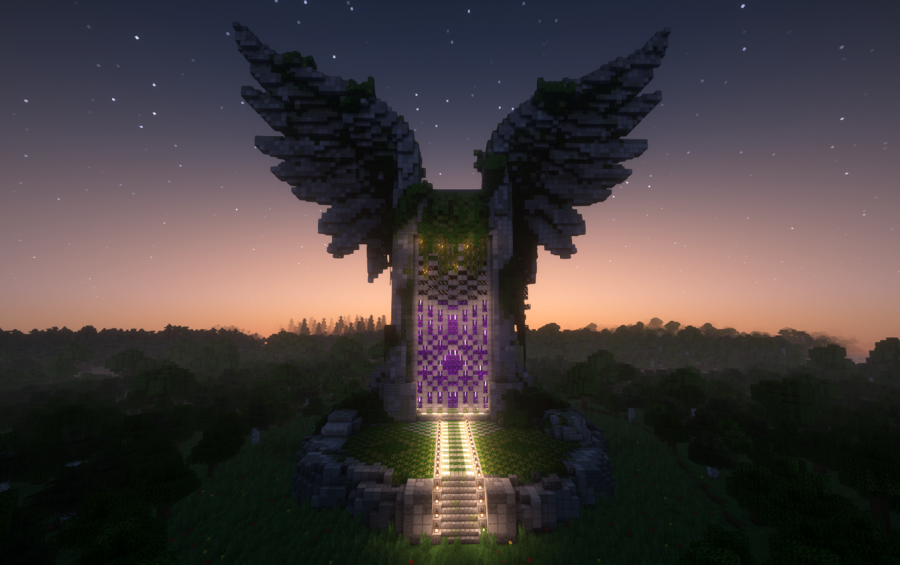 Minecraft Wings of Nature Nether Portal Statue V02 Free, creation #24672
