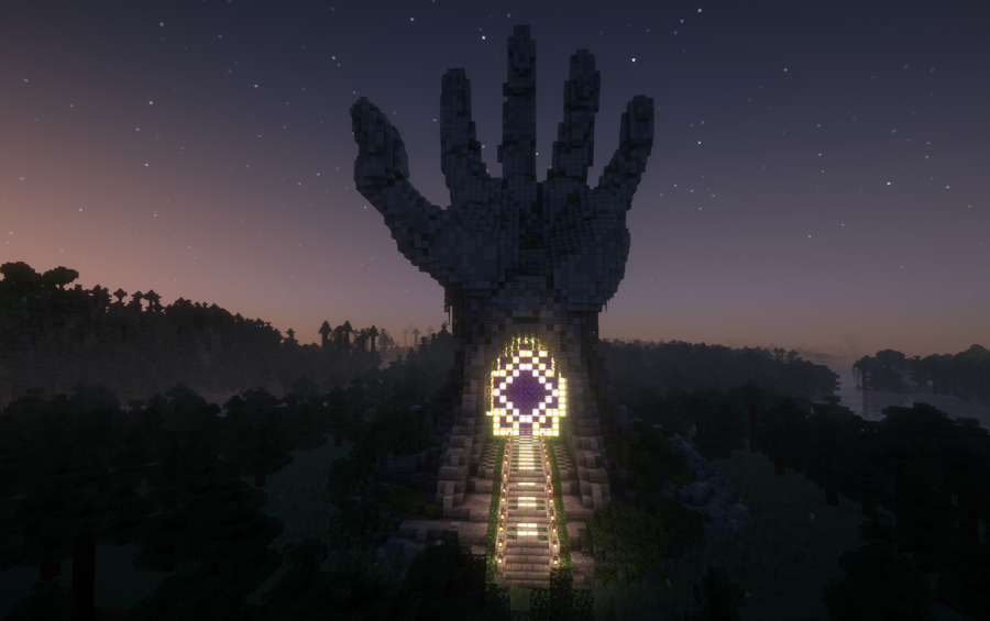 Minecraft Hand Nether Portal Statue, creation #24768