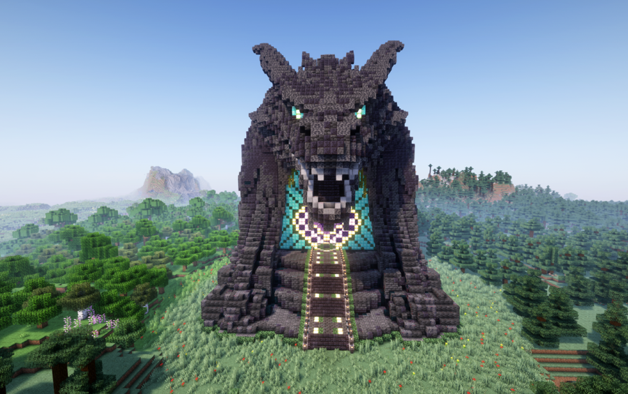 Minecraft Dragon Head Nether Portal Statue V22, creation #25139