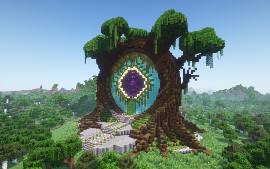 Minecraft Tree Nether Portal Statue V03, creation #25215