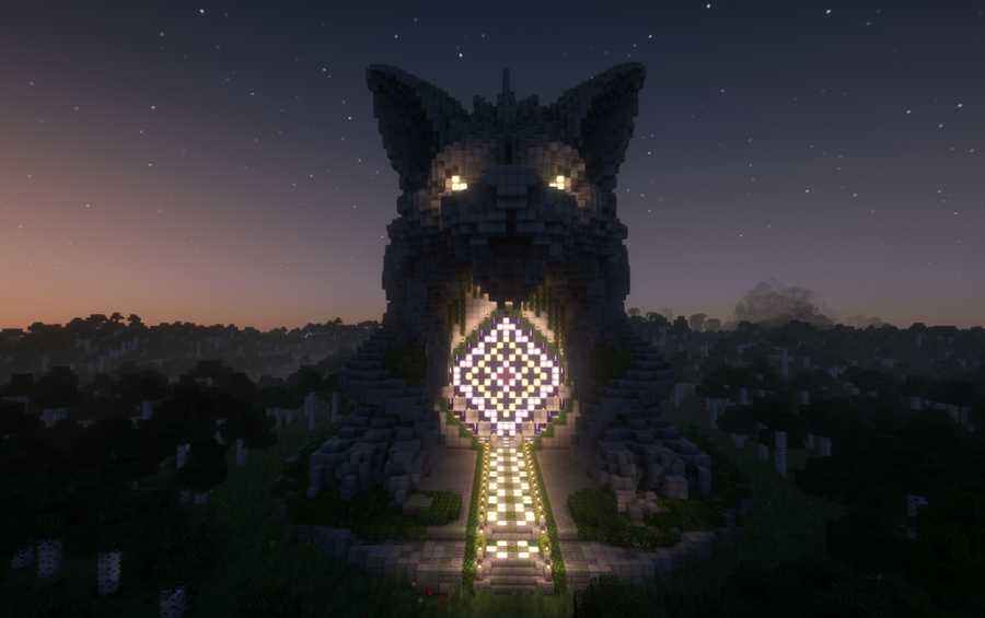 Minecraft Fox Head Nether Portal Statue, creation #25330