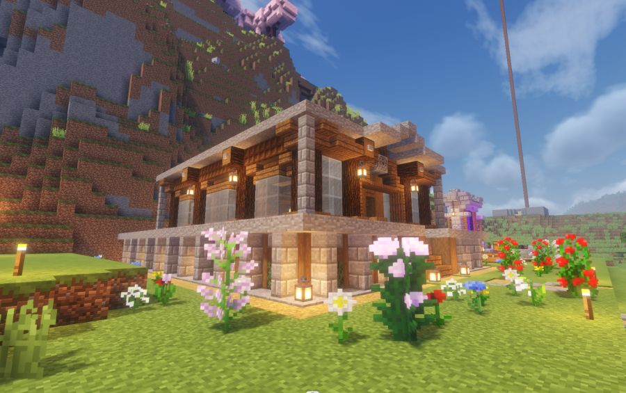 🟫 Modern Spruce & Stone House – Minecraft Schematic (1.20+), creation ...