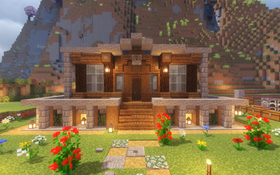 🟫 Modern Spruce & Stone House – Minecraft Schematic (1.20+), creation ...