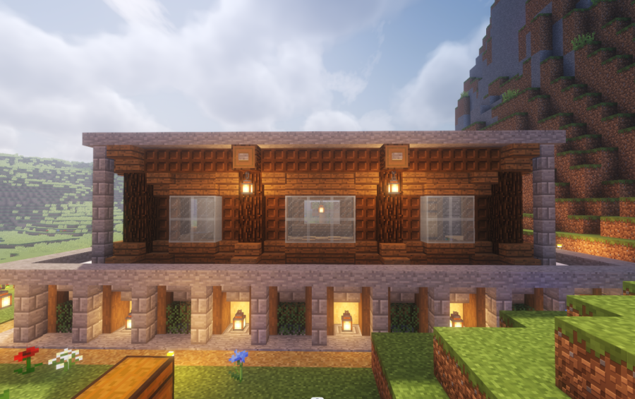 🟫 Modern Spruce & Stone House – Minecraft Schematic (1.20+), creation ...