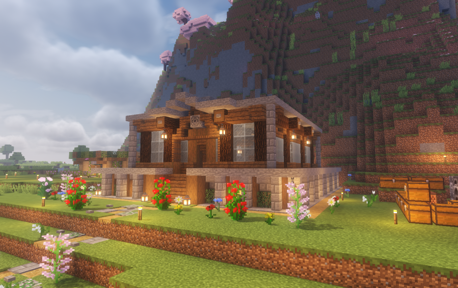 🟫 Modern Spruce & Stone House – Minecraft Schematic (1.20+), creation #25585