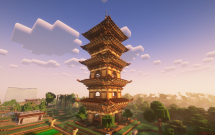 🏯 Japanese Pagoda Temple – Minecraft Schematic (1.20+) | Minecraft ...