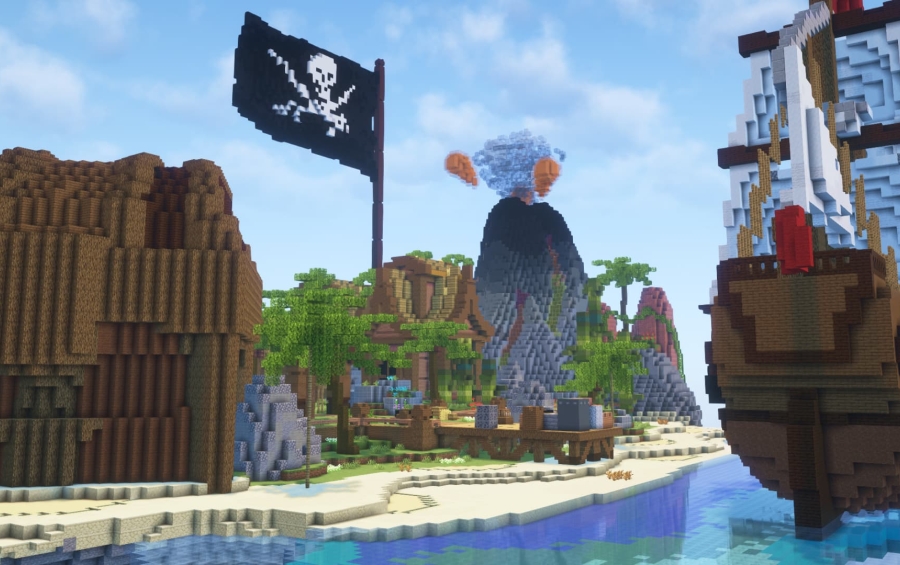 Skyblock Spawn - Pirate Town | Minecraft Floating Island #26427