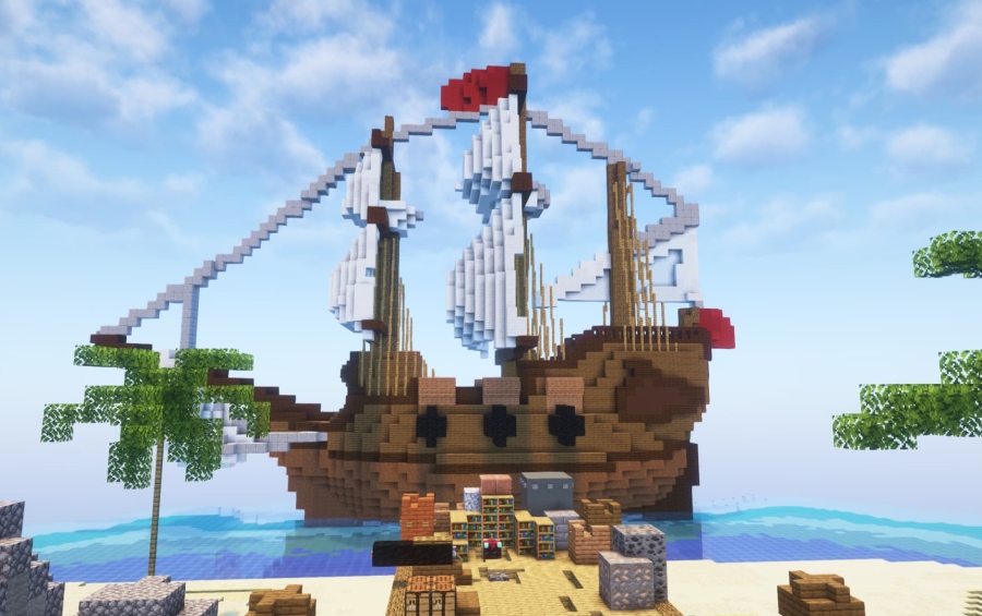 Skyblock Spawn - Pirate Town | Minecraft Floating Island #26427