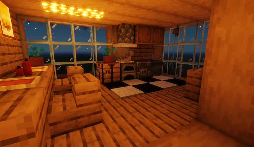 Modern Wooden Survival House, creation #26437