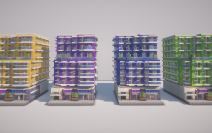 Ultra-Realistic City Building – 4 Color Variants, creation #26699