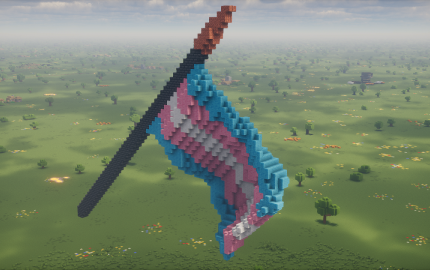 Giant waving trans flag | Minecraft Miscellaneous Build #26760