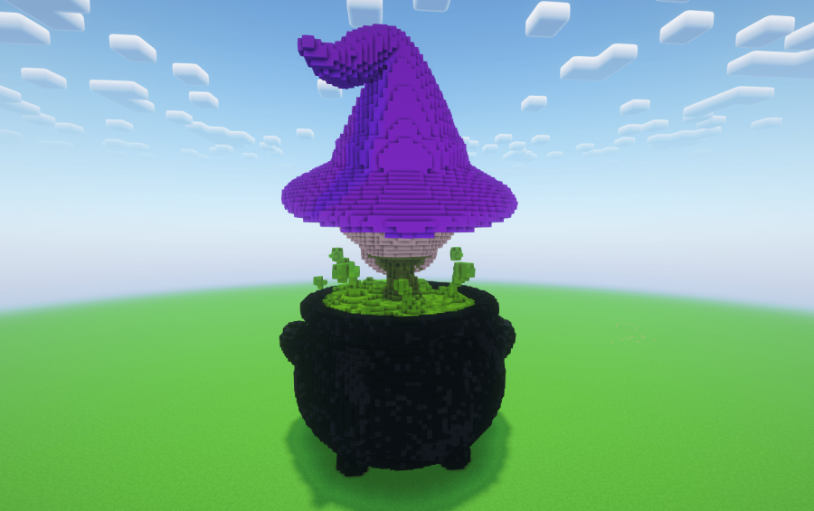 Minecraft Halloween Cauldron Sorcerer Statue | Minecraft Miscellaneous ...