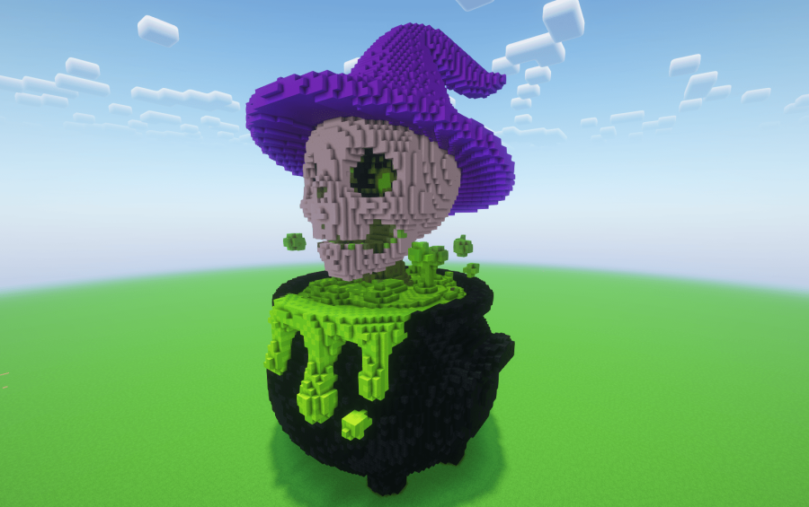 Minecraft Halloween Cauldron Sorcerer Statue | Minecraft Miscellaneous ...