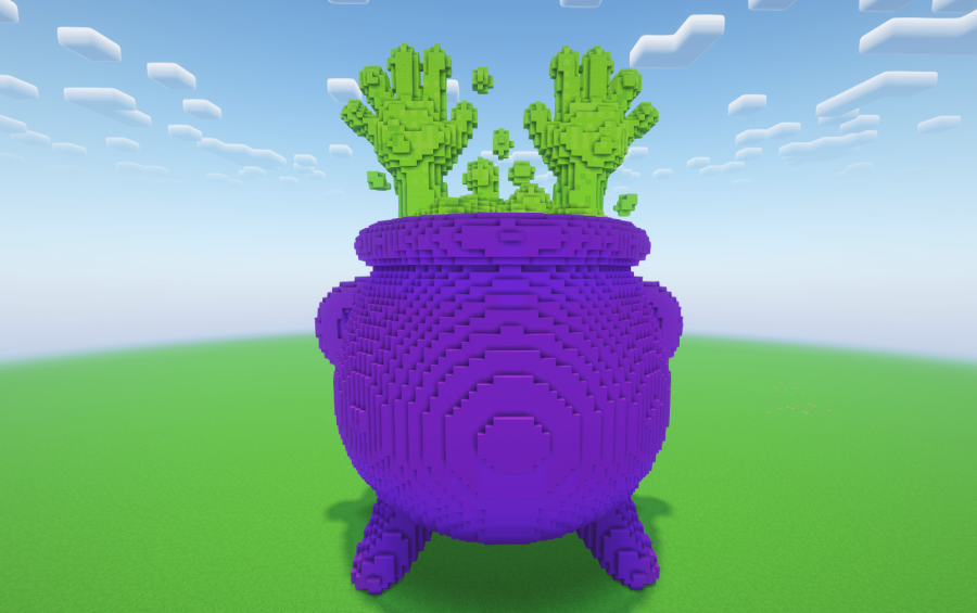 Minecraft Halloween Scary Cauldron Statue, creation #26858