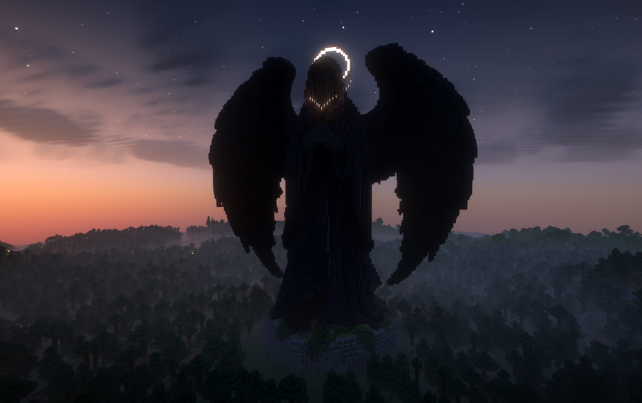 Minecraft Shadow Angel Statue V40 Free (Schematic and Map), creation #26924