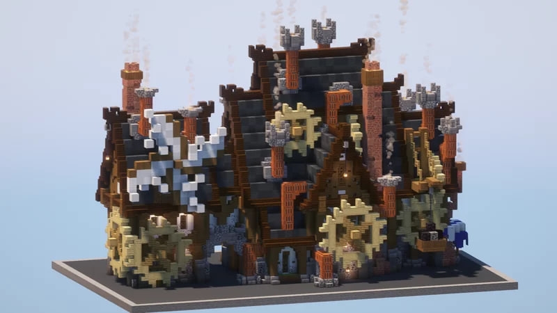 Gray Steampunk House, creation #26962