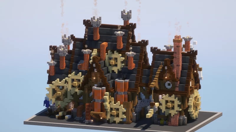 Gray Steampunk House, creation #26962