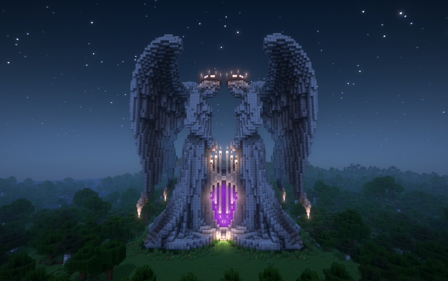 Minecraft Guardian Nether Portal Statue V04 Free (Schematic and Map ...