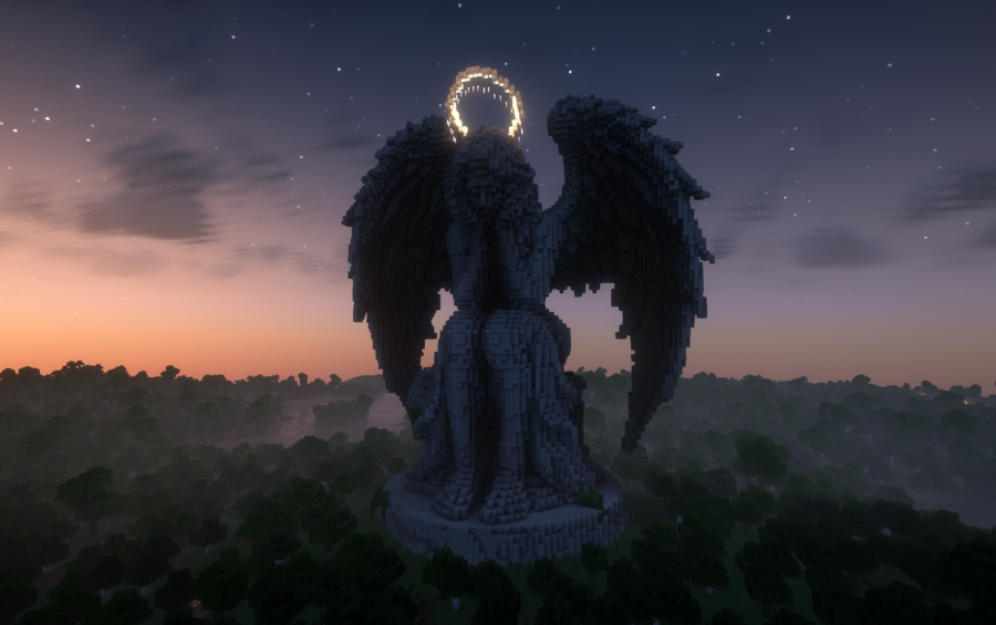 Minecraft Sad Angel Statue V41 Free (Schematic and Map), creation #27015