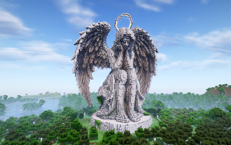 Minecraft Sad Angel Statue V41 Free (Schematic and Map), creation #27015