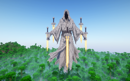 Minecraft Ghost Blades Statue Free (Schematic and Map), creation #27023